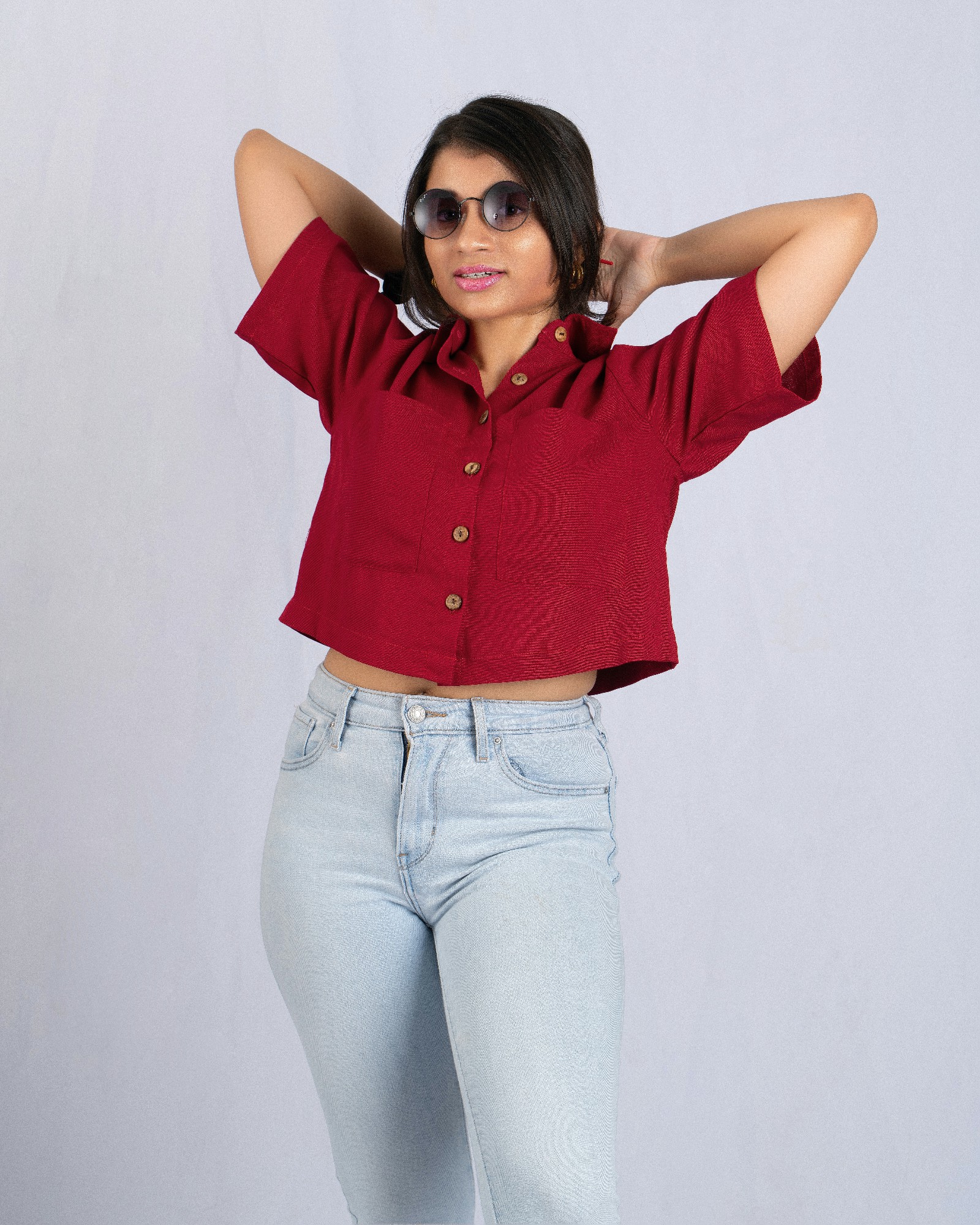 Button Down short Top - Ellcee Clothing